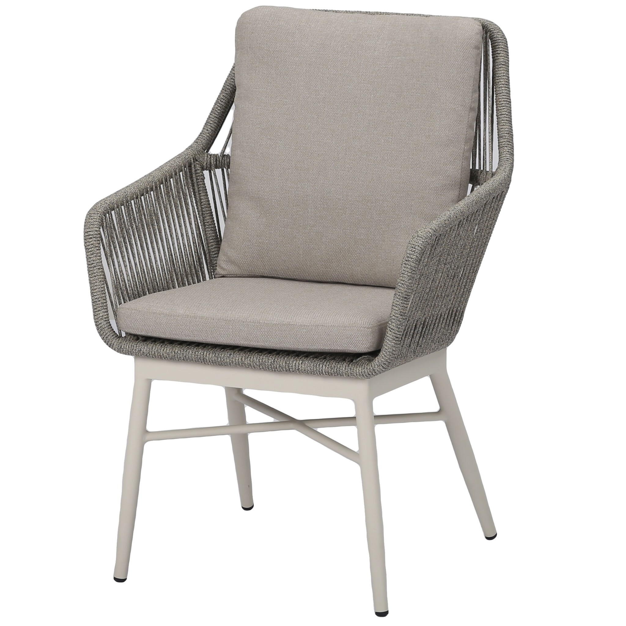 Tivoli dining tuinstoel natural sand rope latte - AVH Outdoor Tuinmeubelen