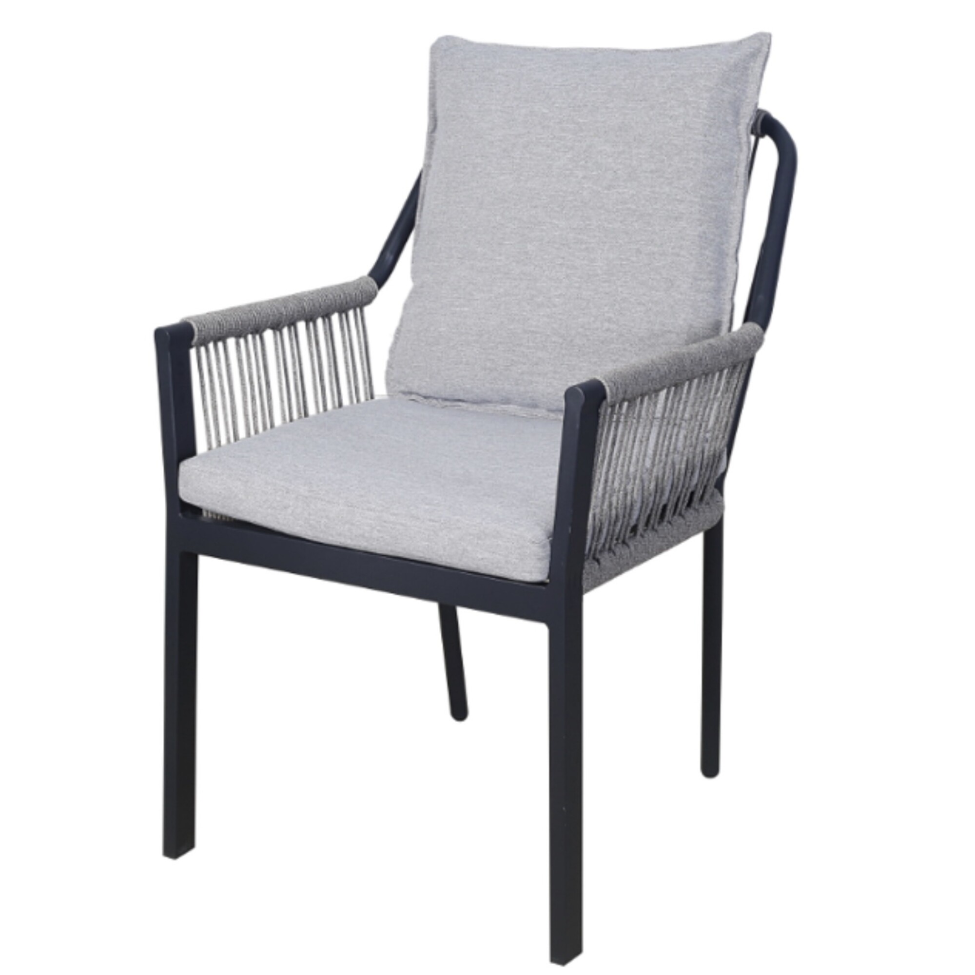 Fleur dining tuinstoel aluminium antraciet rope - AVH Outdoor Tuinmeubelen