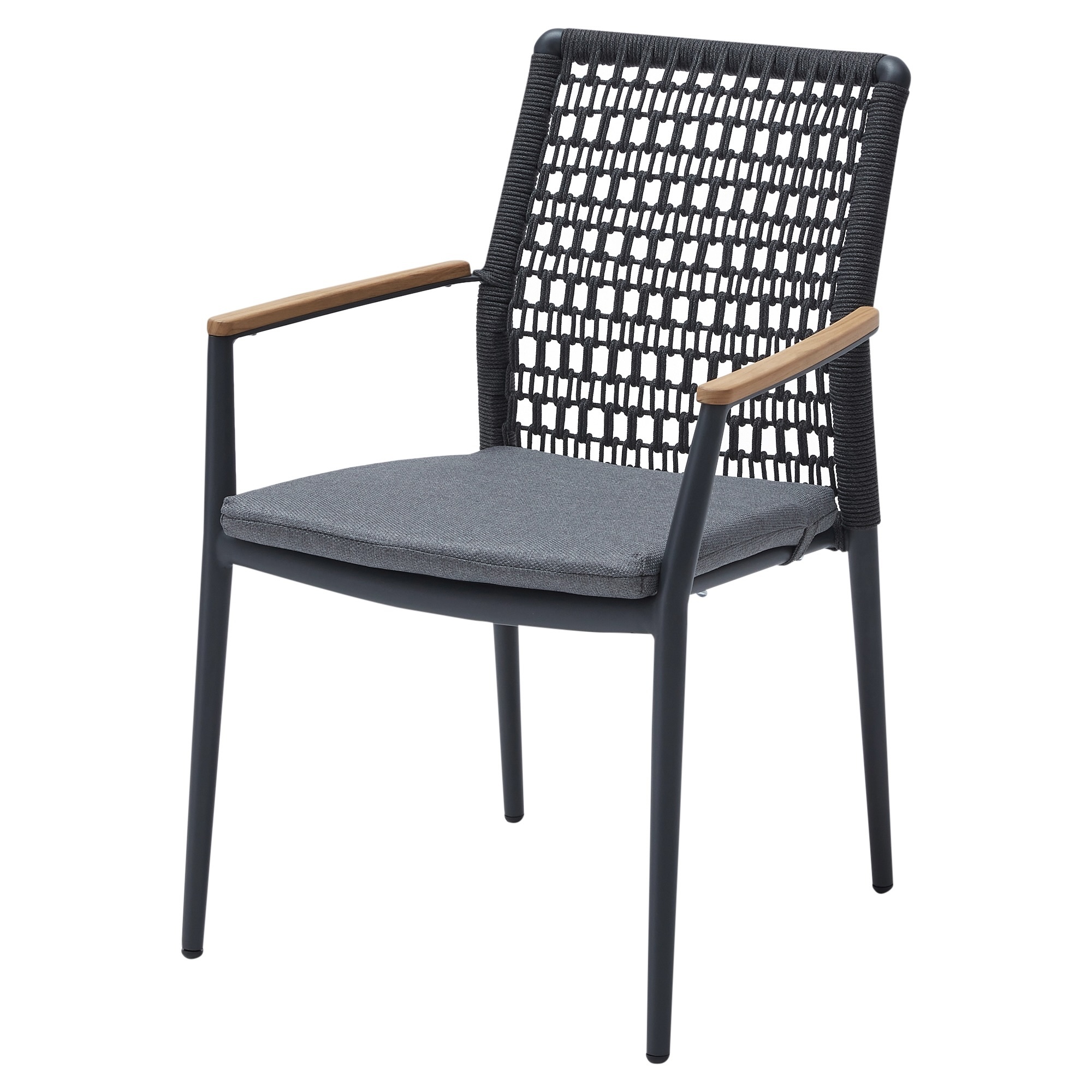 Salta dining tuinstoel rope aluminium antraciet - AVH Outdoor Tuinmeubelen