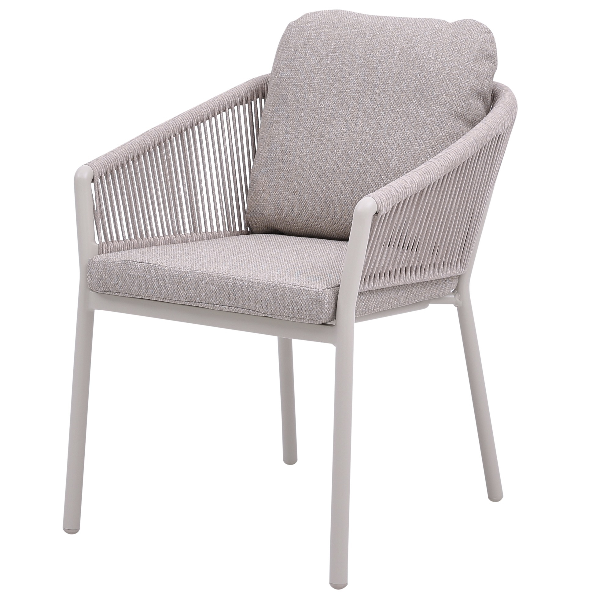 Joshua dining tuinstoel rope aluminium latte - AVH Outdoor Tuinmeubelen