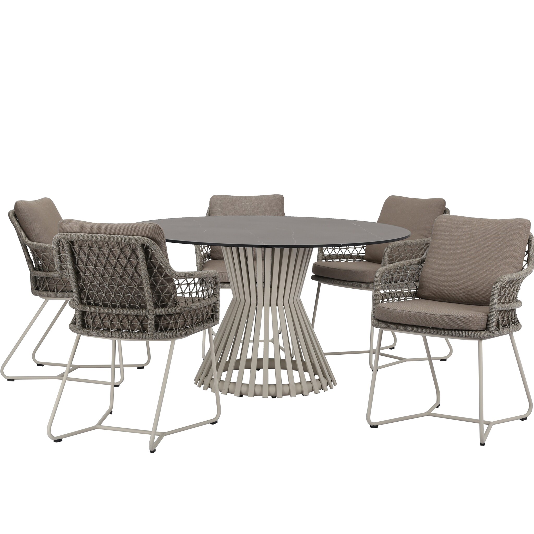 Taranto Pasadena dining tuinset 140xH75 cm 6 delig sand - AVH Outdoor ...