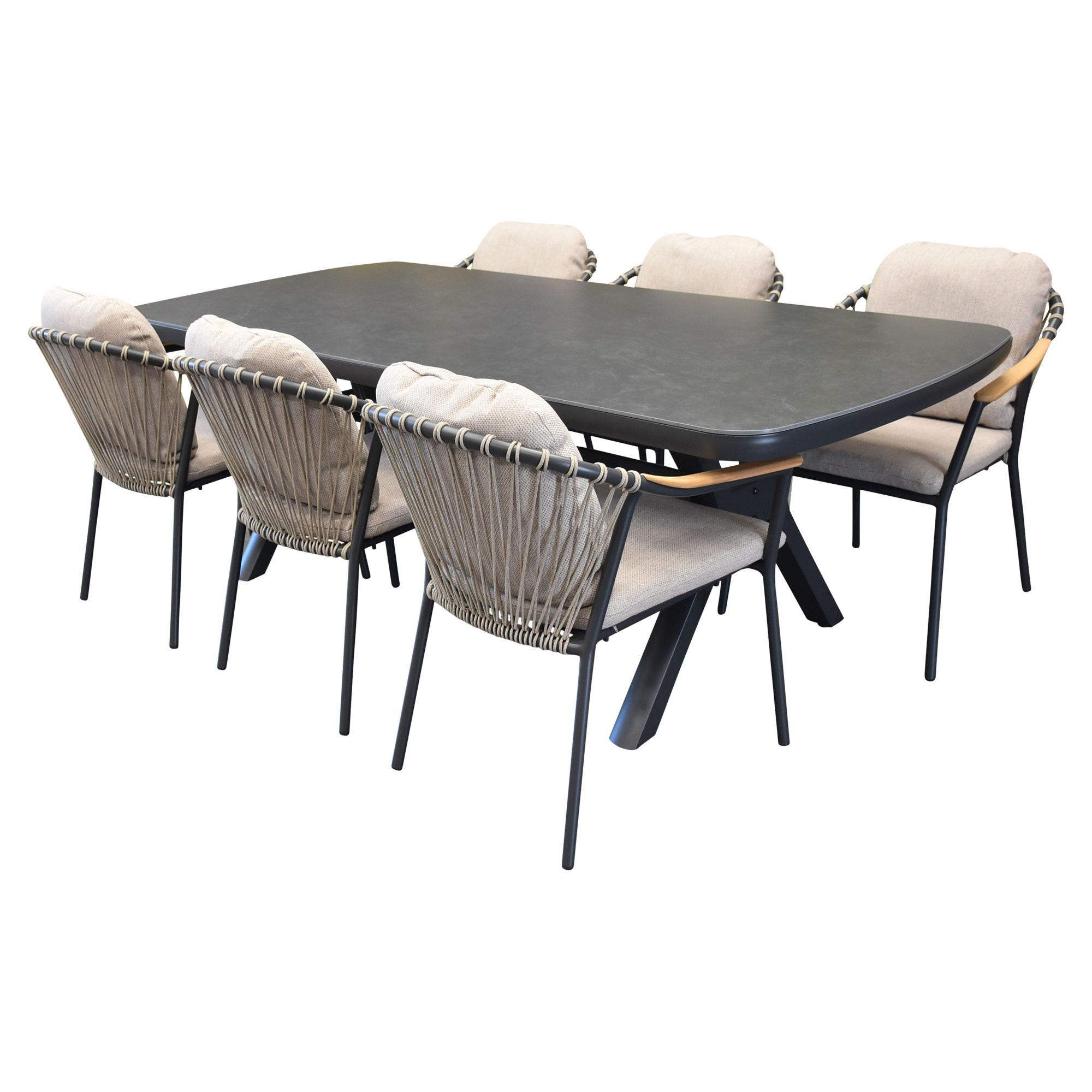 Nova Vespera dining tuinset 220x100xH74 cm antraciet - AVH Outdoor ...