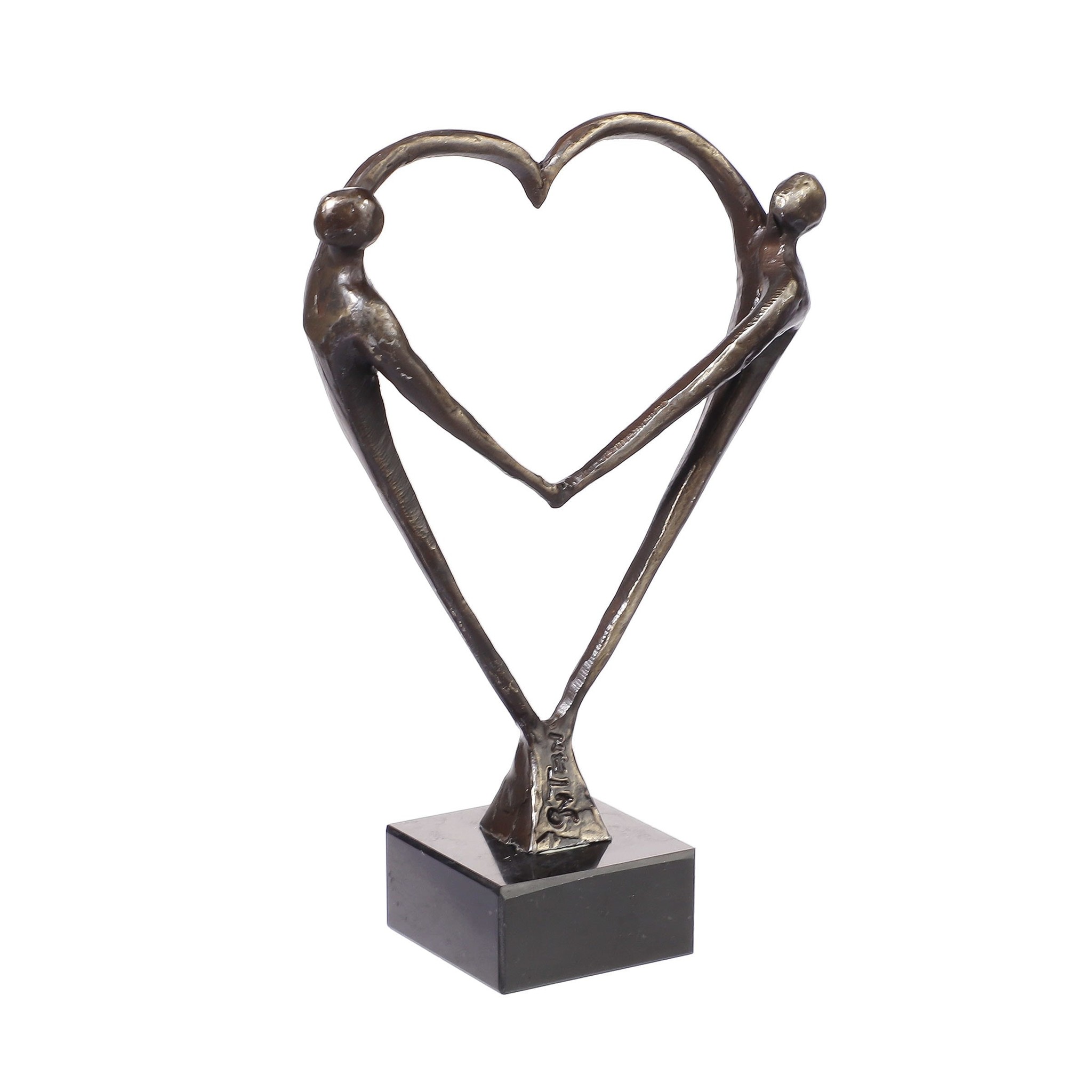 Bronzen beeld Hart voor elkaar. Liefdes beeld. - Kunstpakket Bronzen beeld Hart voor elkaar. Liefdes beeld. - Kunstpakket
