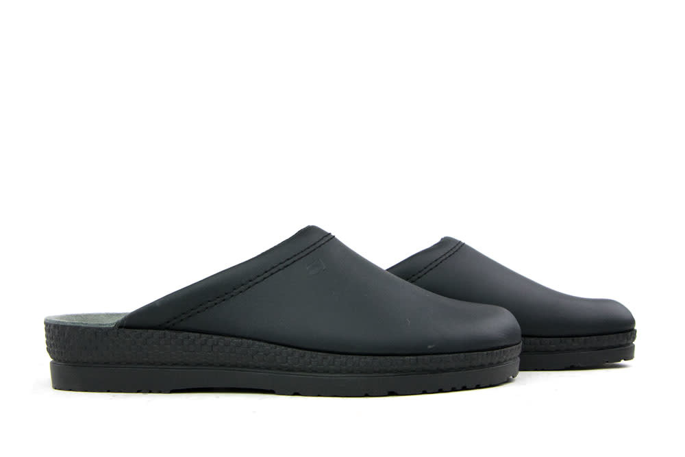 Rohde Slippers Black Leather I Worldwide Shipment I Low Fees ...