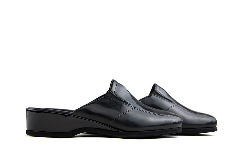 Rohde Slippers Black Patent Leather I Low Worldwide Shipment Fees ...