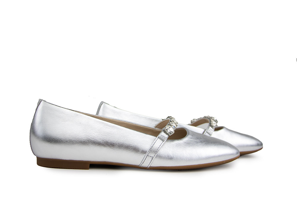 Gabor Bandschoen Shine Metallic Silber Kristal | Worldwide Shipping ...