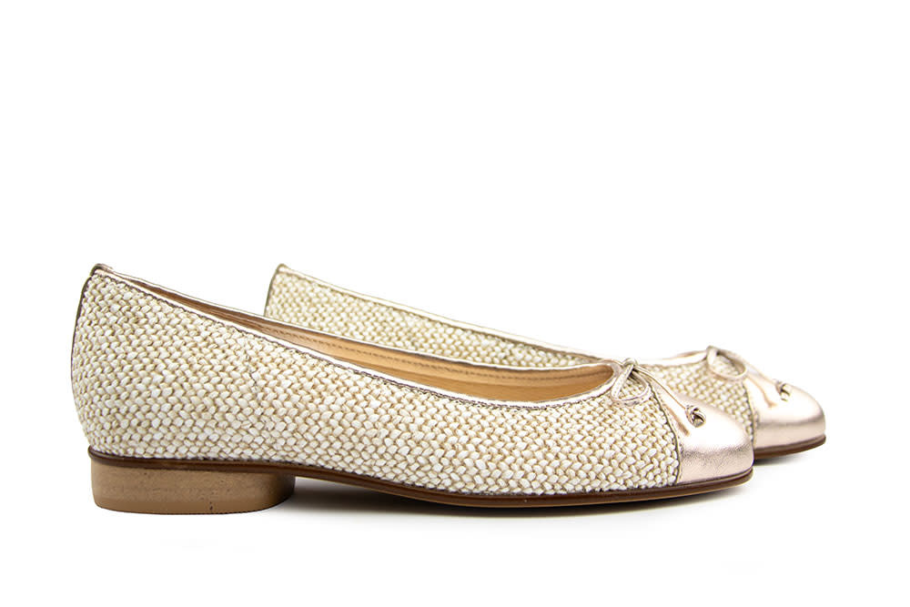Gabor Ballerina Oak Puder Raffia Metallic I Gratis verzending in NL ...