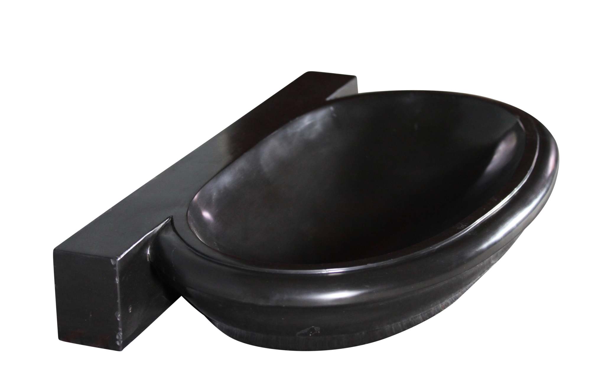 Large Black Belgian Marble Hand Washer - The Antique Fireplace Bank
