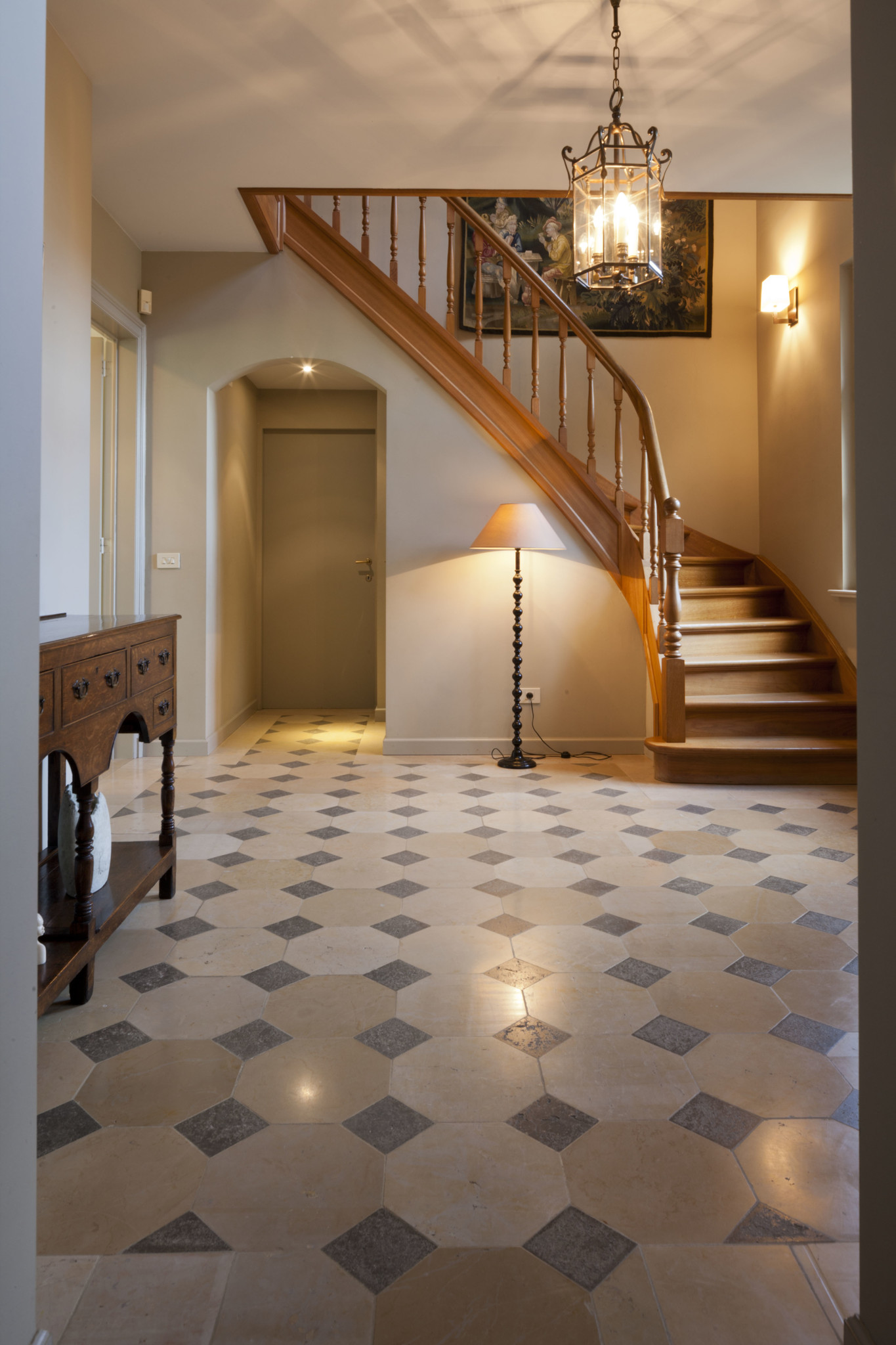 French Octagonal Marble And Stone Mix Floor Tiles - The Antique ...
