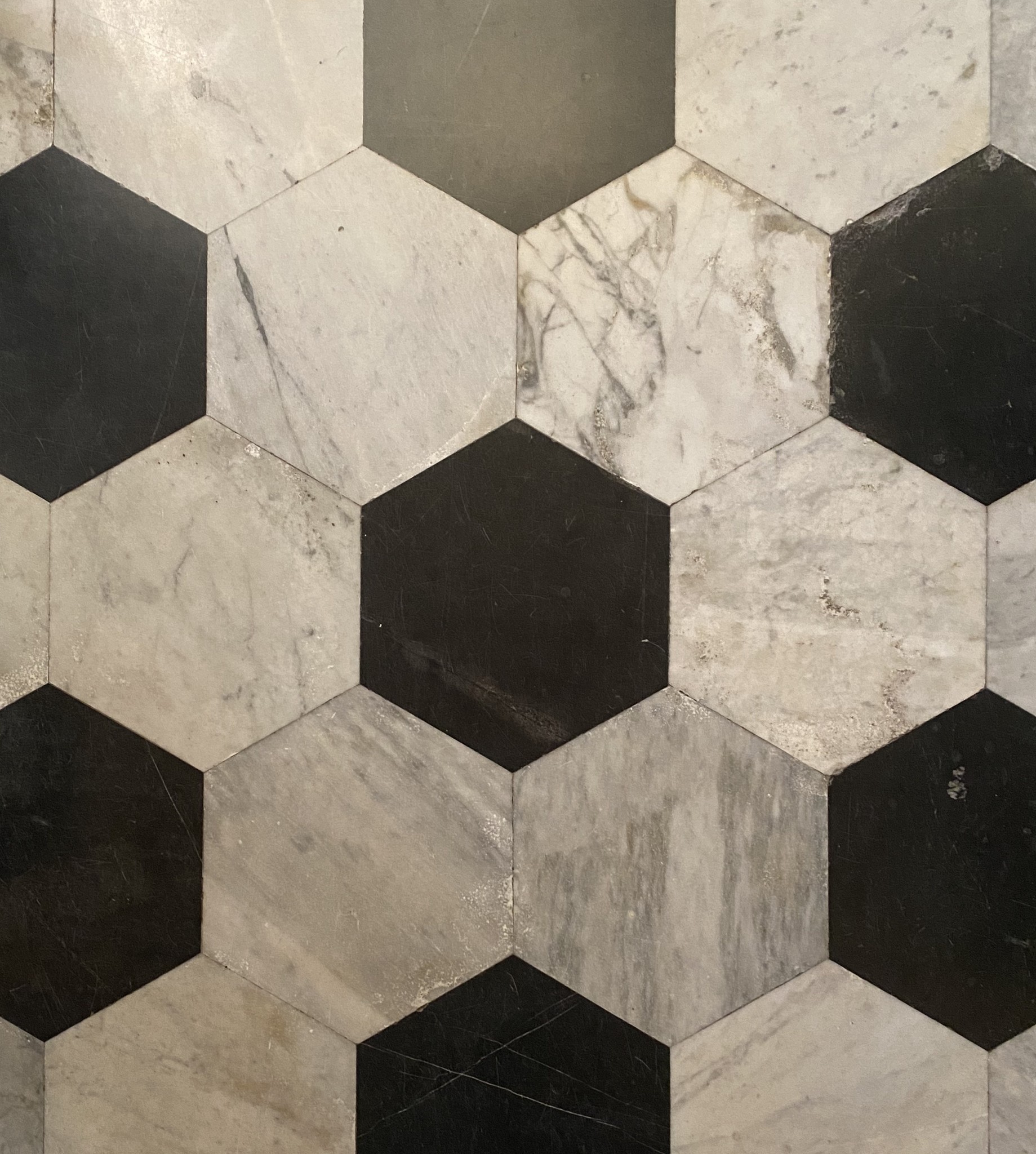Reclaimed Black Belgian Marble Vintage Hexagonale Floor Tiles - The ...