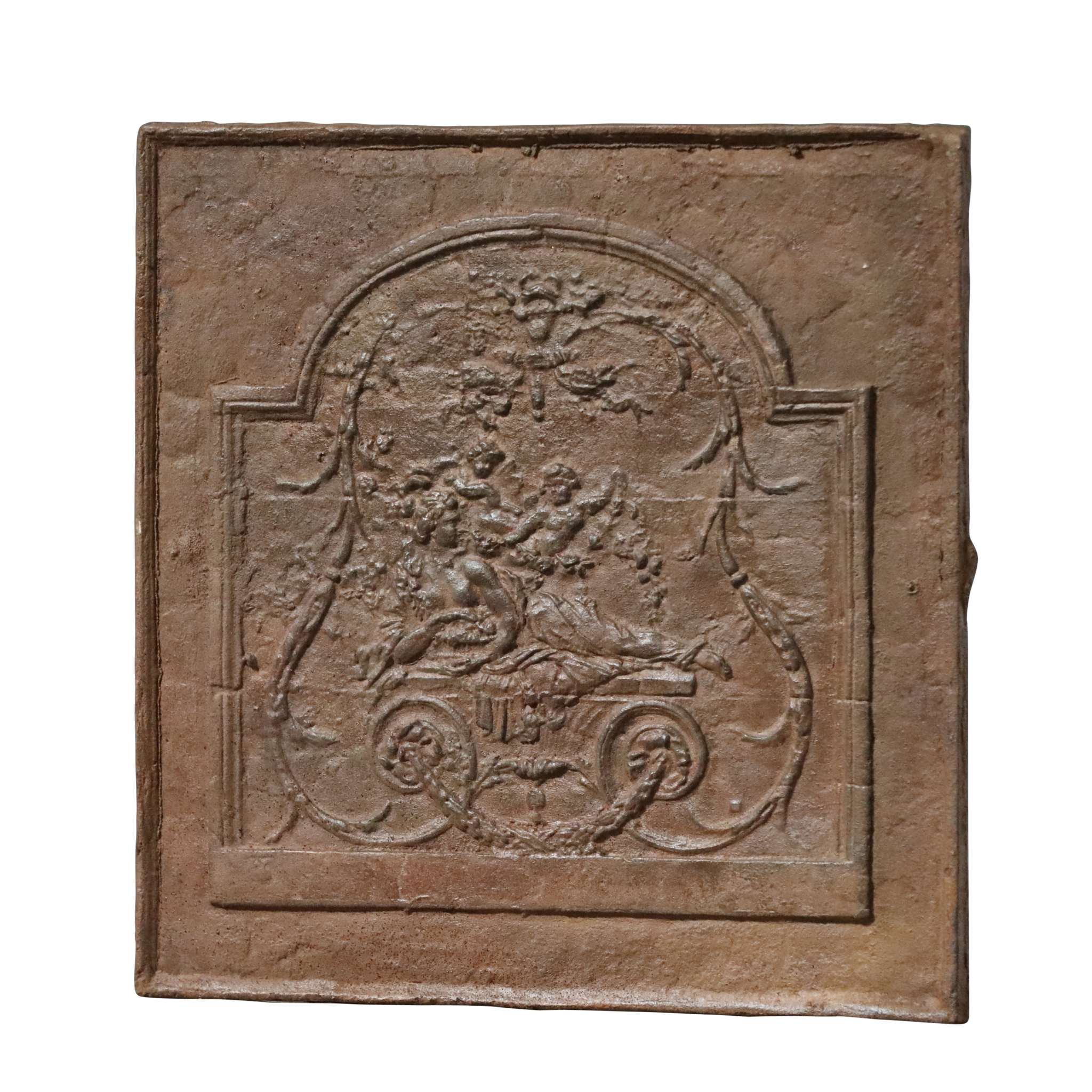 Plaque De Foyer Élégante En Fonte - The Antique Fireplace Bank