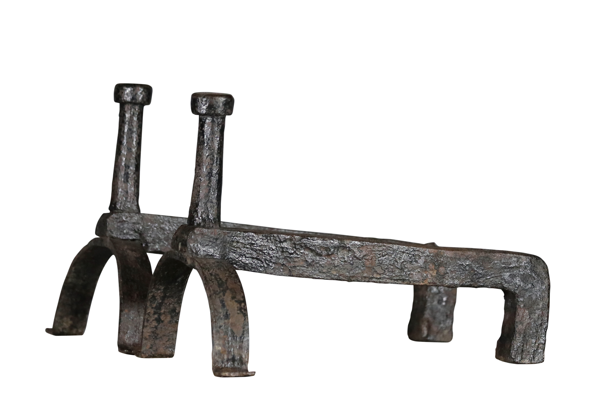 Paire De Fers À Feu Rustiques Français En Fer Forgé - The Antique ...
