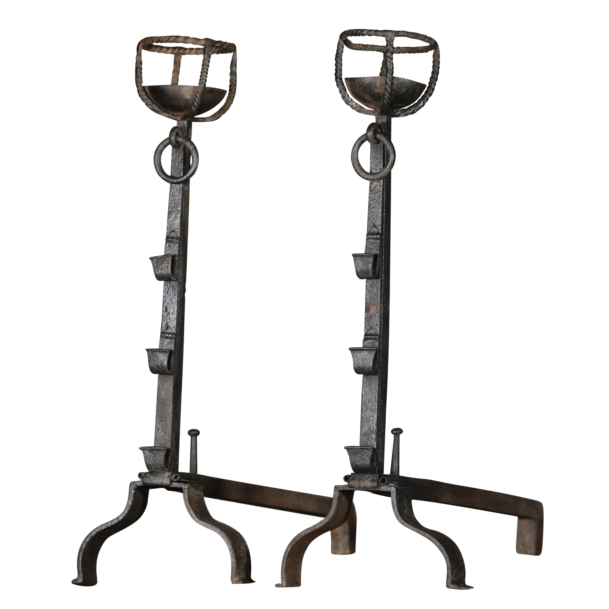 Paire De Chenêts Rustique Landier De Style Espagnol - The Antique ...