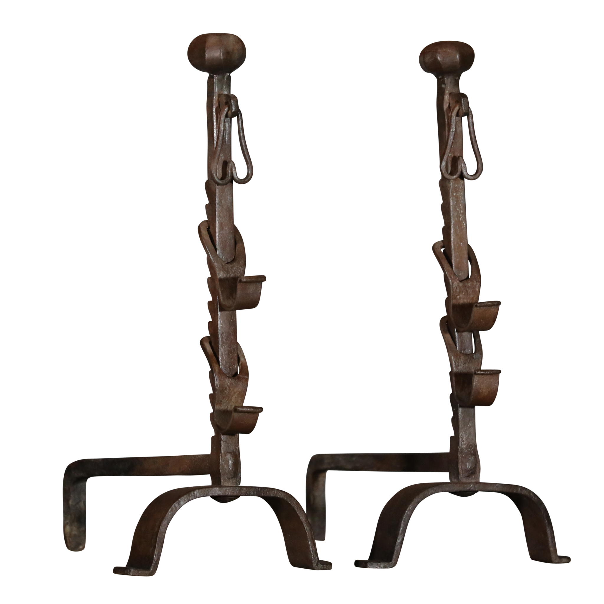 Rustic French Andiron - The Antique Fireplace Bank