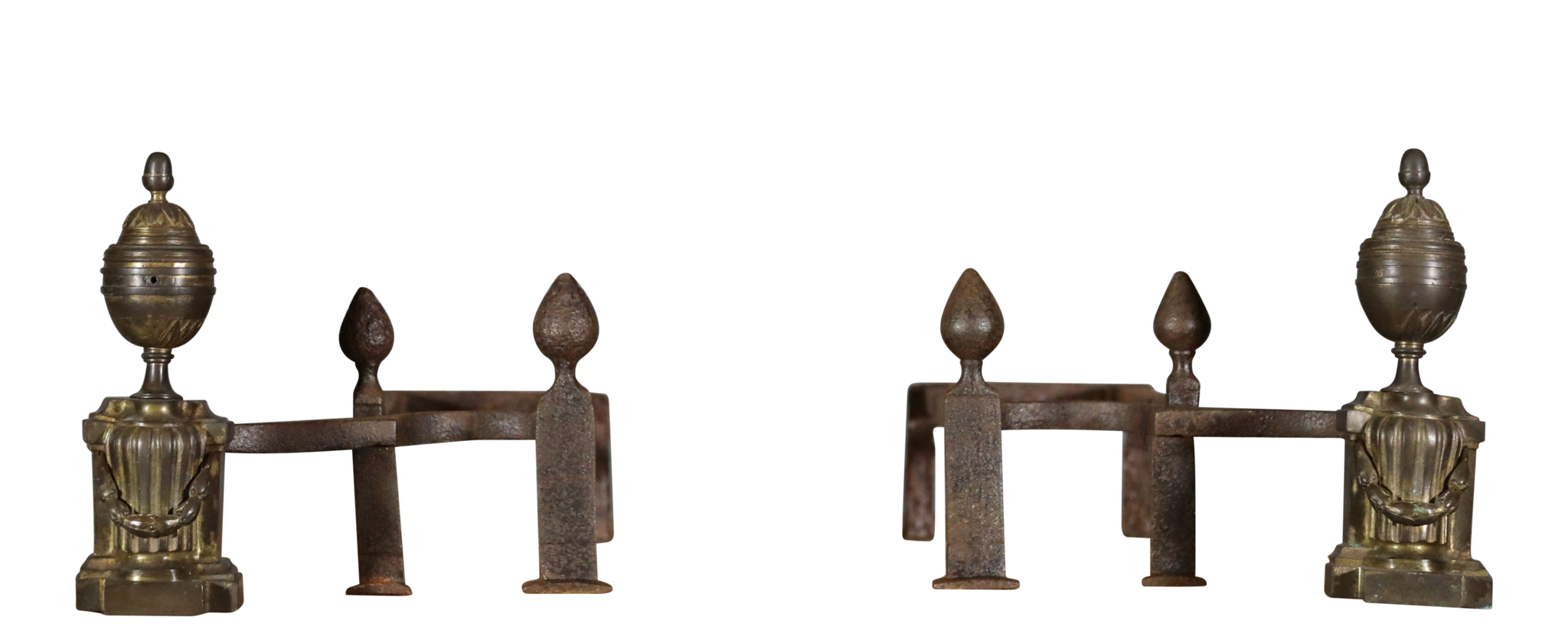 Original Brass Open Fireplace Accessories - The Antique Fireplace Bank
