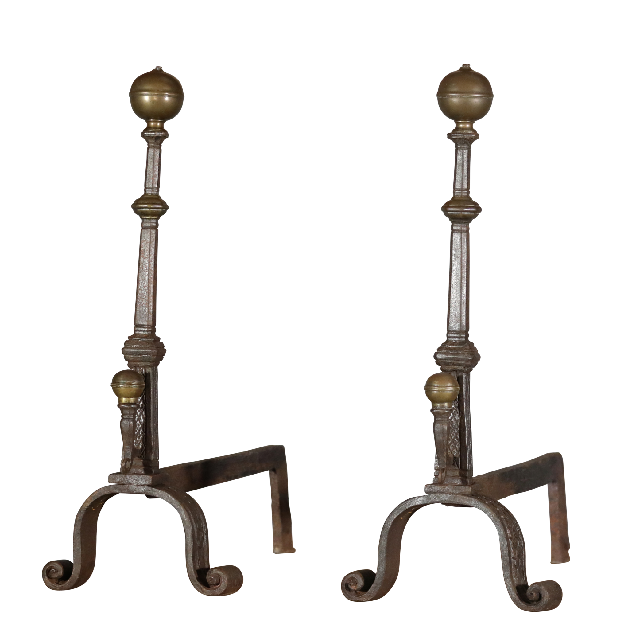 Spanish Castillo Style Andiron - The Antique Fireplace Bank