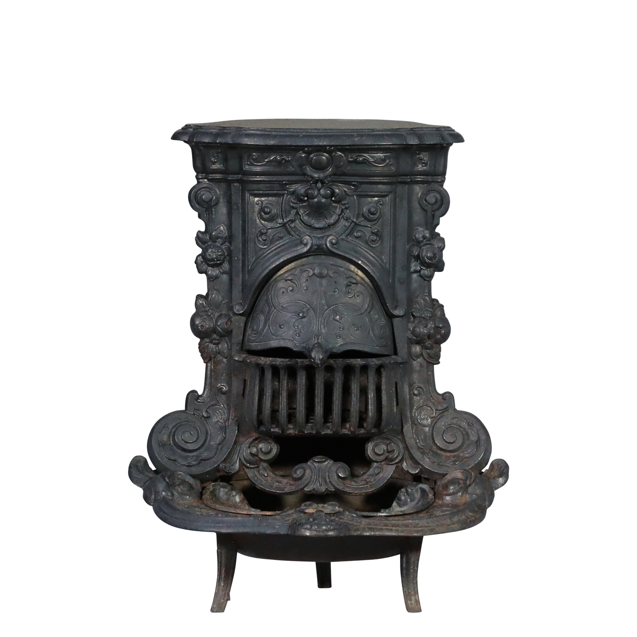 Franse Gietijzeren Kachel - The Antique Fireplace Bank