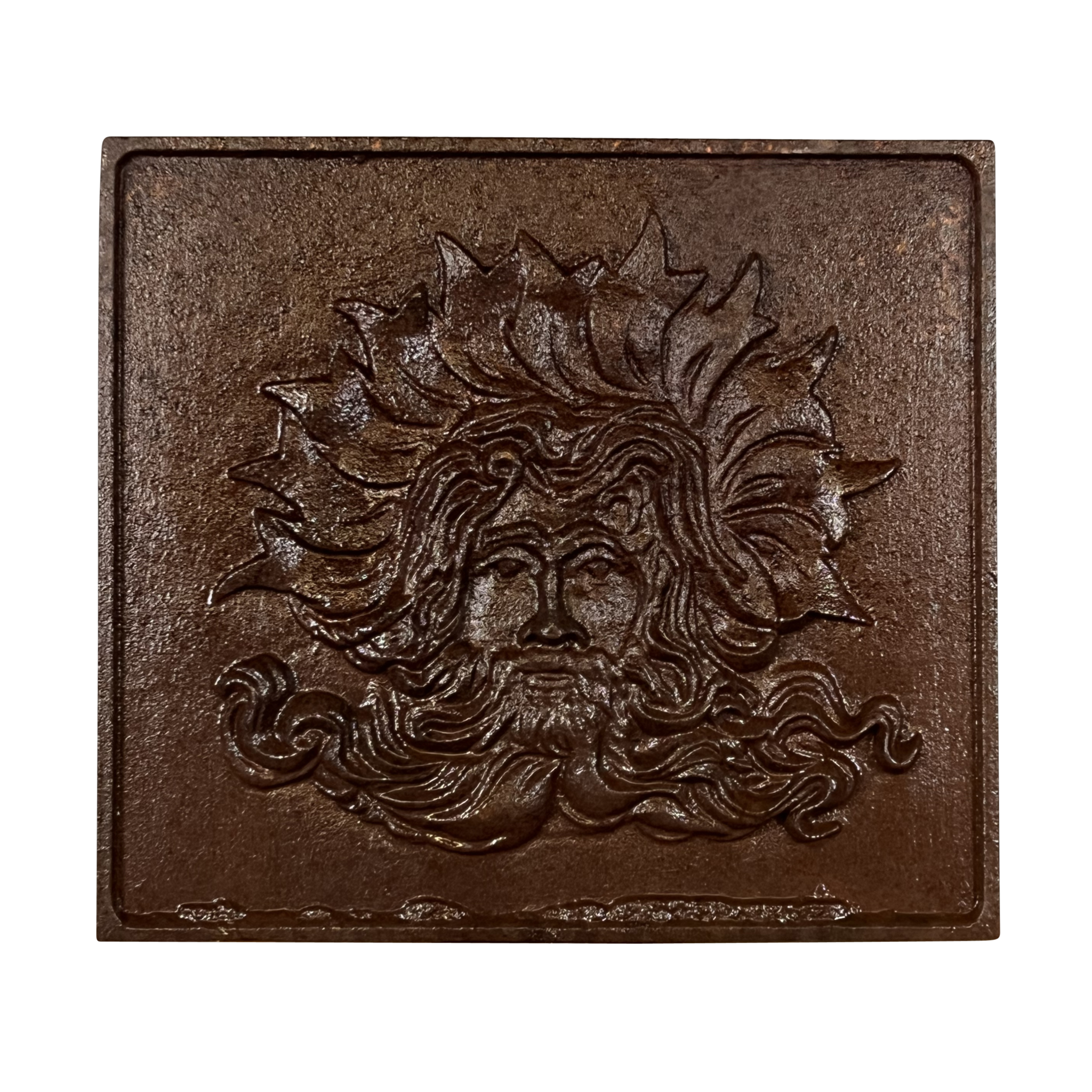 Fireback Poseidon Protector of Sailors Cast iron Plate - The Antique ...