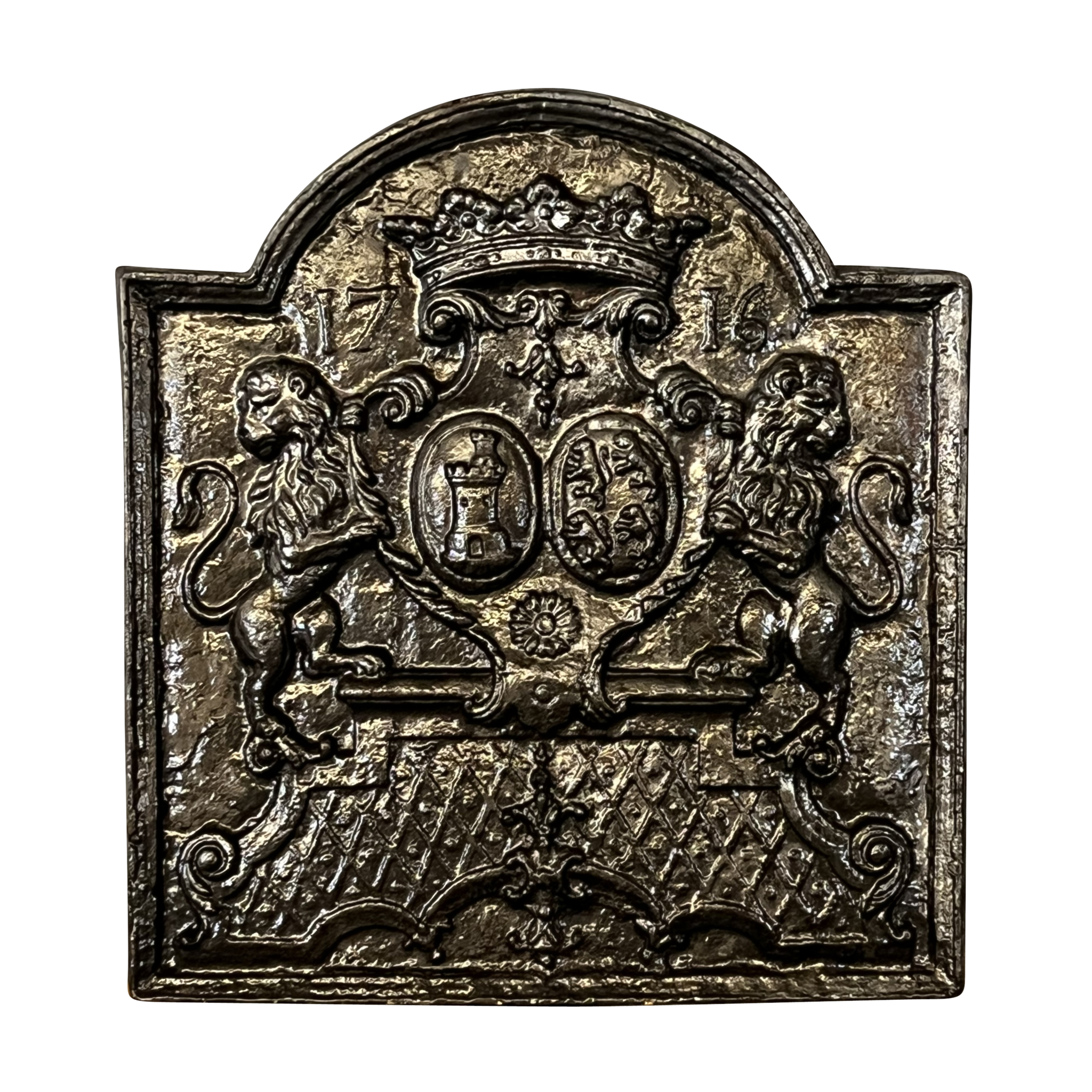 1716 De Merode Family Wedding Fireback Plate - The Antique Fireplace Bank