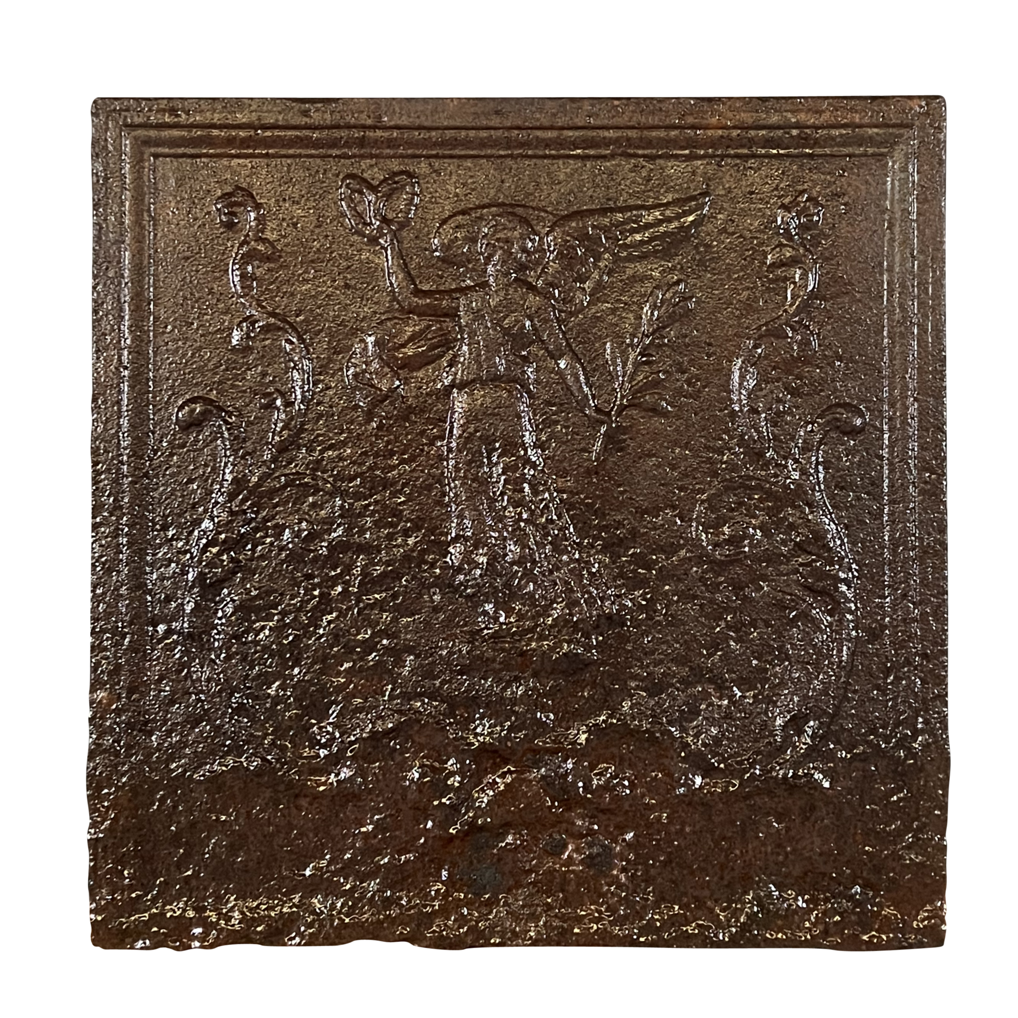 French Fireplace Plate In Cast Iron - The Antique Fireplace Bank