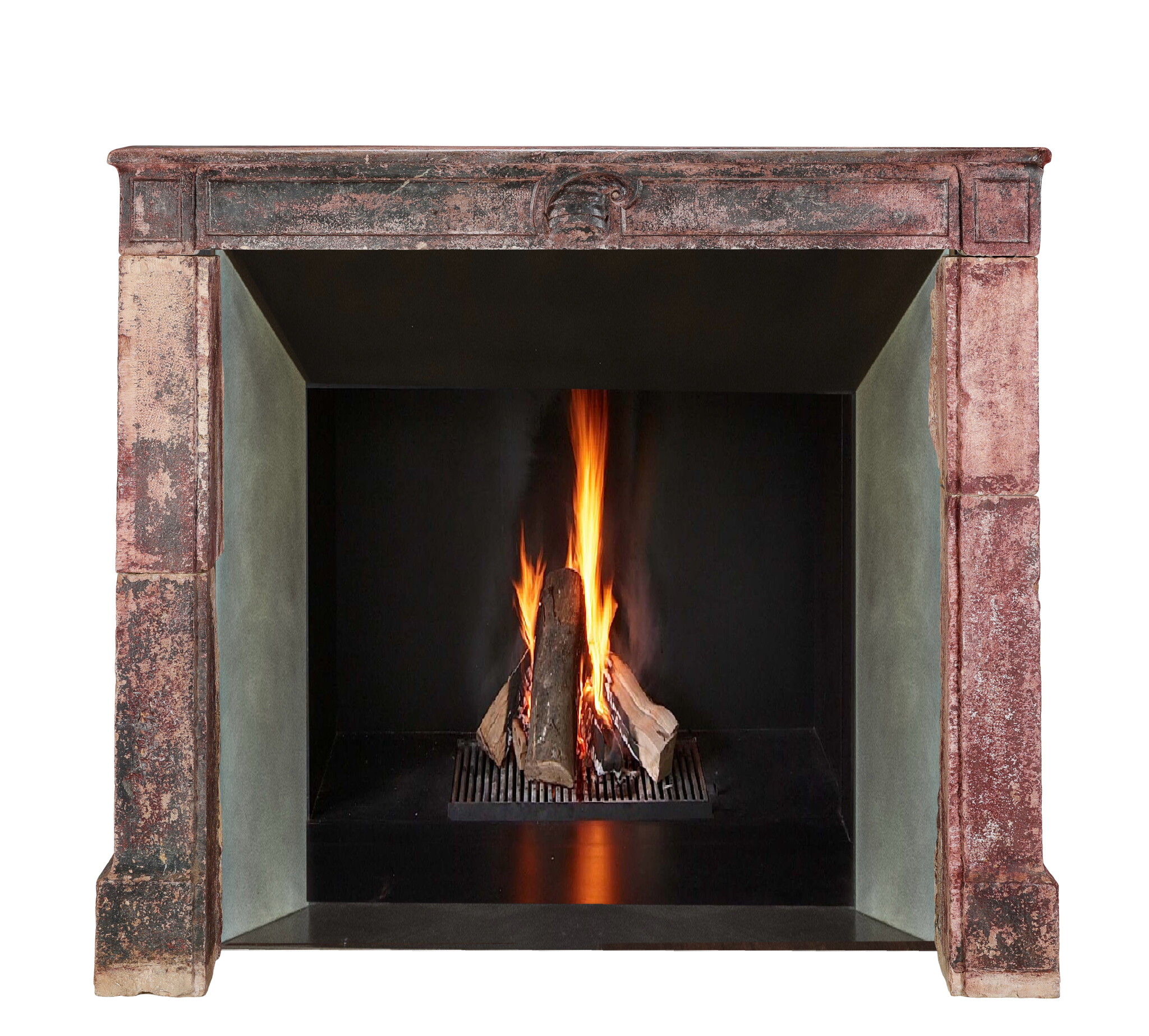 Rustic Fireplace - Original Paint Layers and Jester Cap – Dans son Jus - The Antique Fireplace Bank