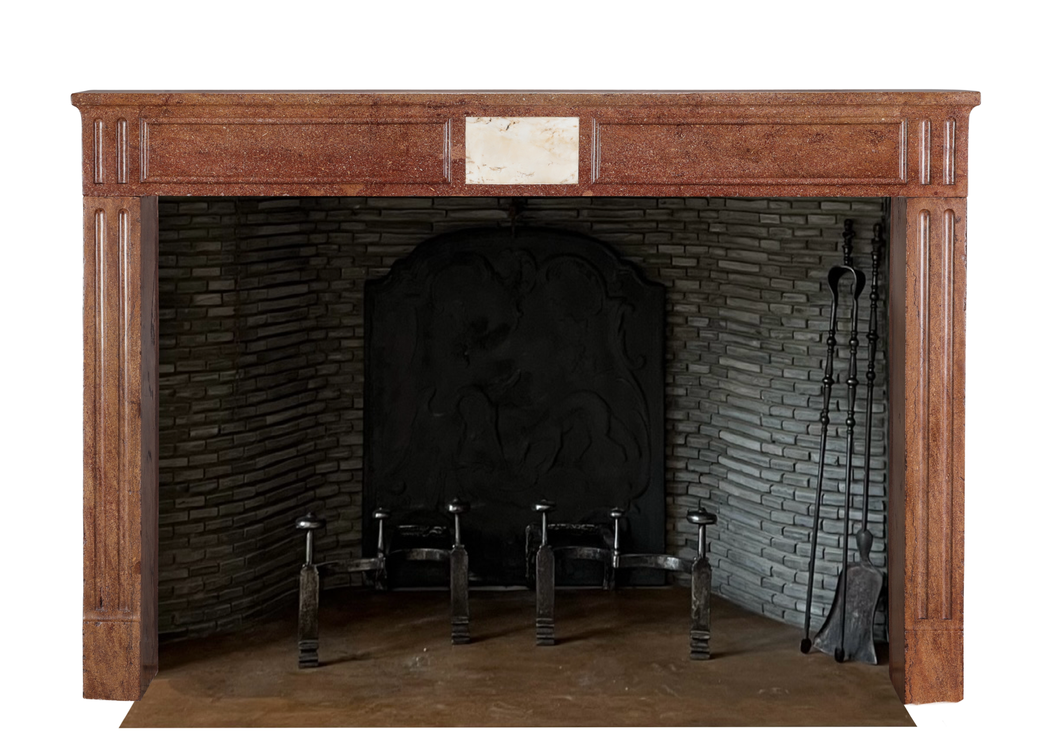Louis XVI Red Fireplace - Traditional Library - Antique Fireplace - The ...
