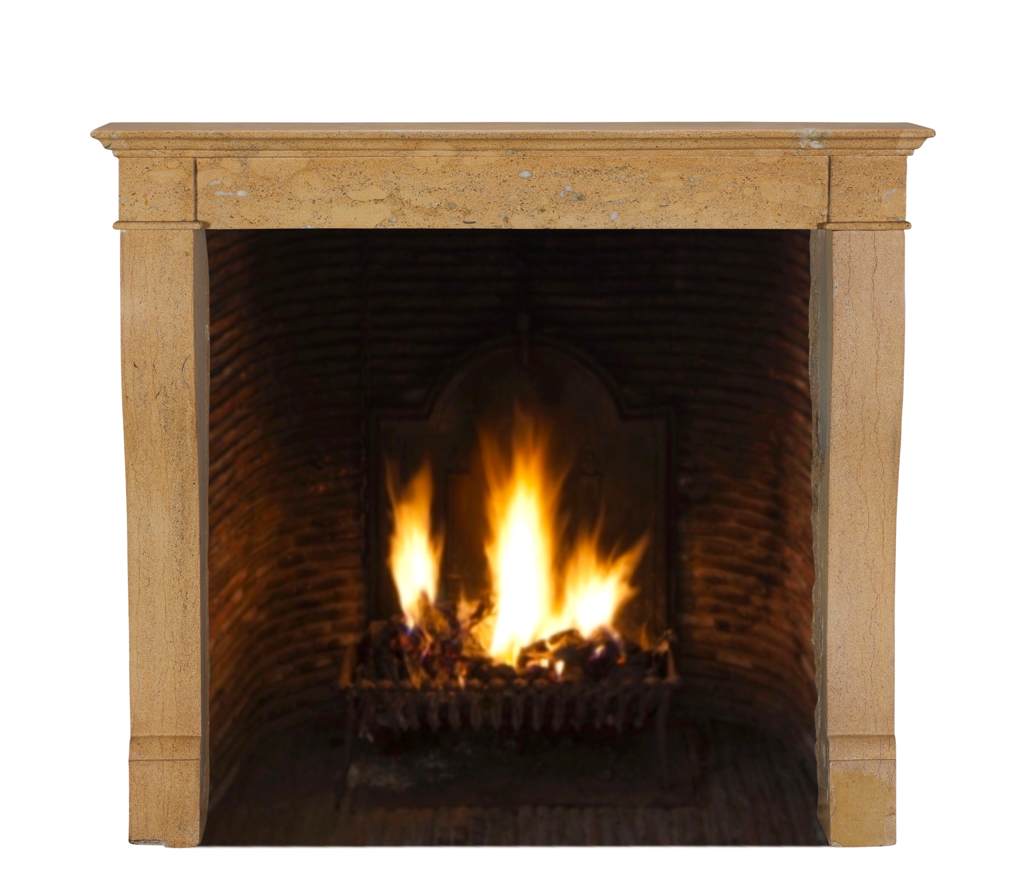 Cheminée en Pierre Beige-Blond Polie – Foyers Carrés ou Ouverts - The ...