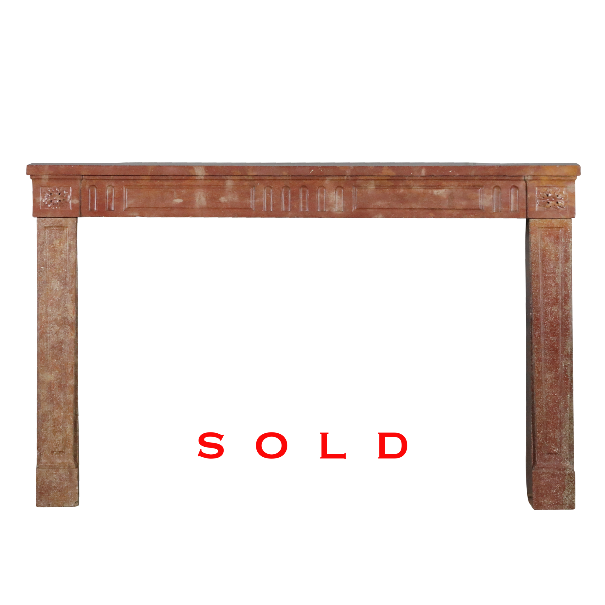 18Th Century French Red Stone Fireplace Mantle - The Antique Fireplace Bank