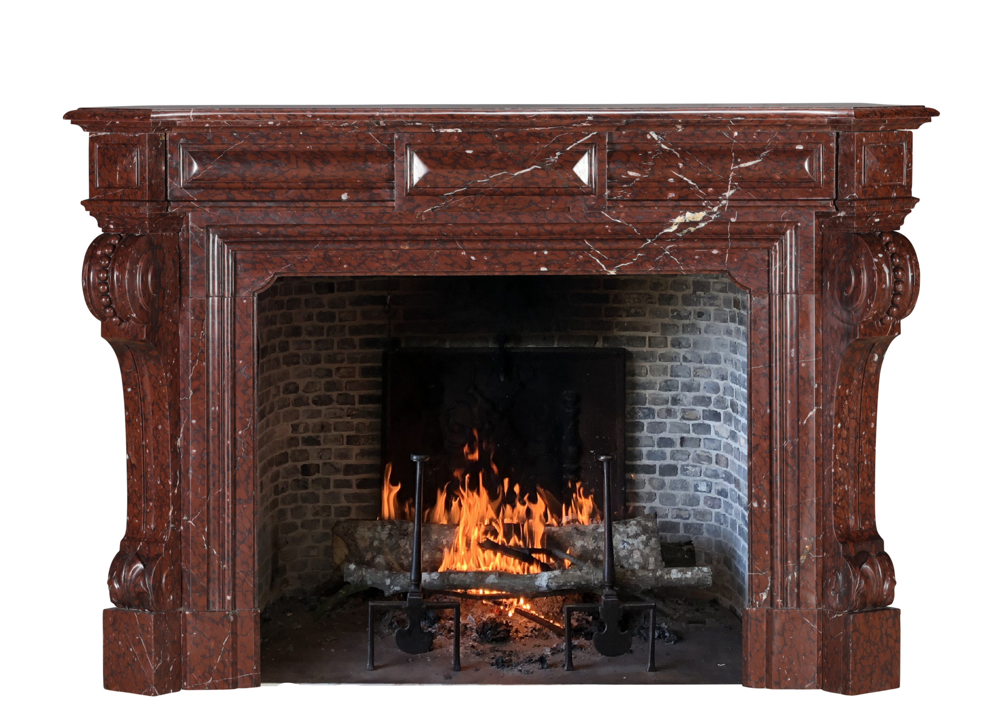 Rode Griotte Marmer Schouw – Antieke Schouwmantel Uit Kasteelinterieur ...