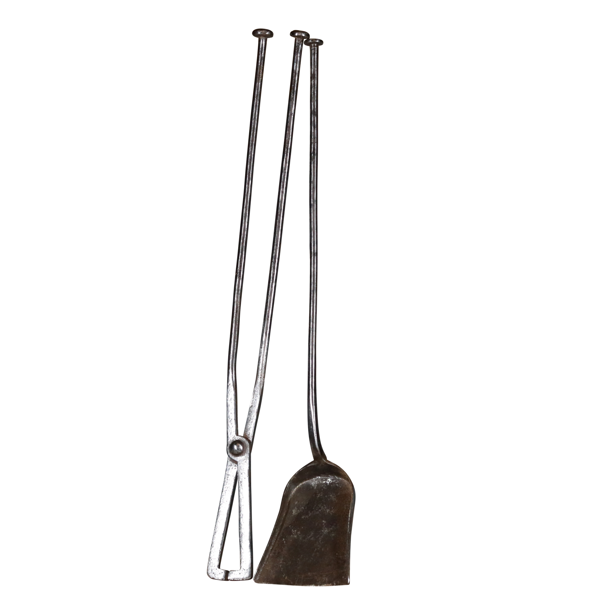 Authentic Heavy Fireplace Tool Set with Forged Pliers and Large Shovel ...