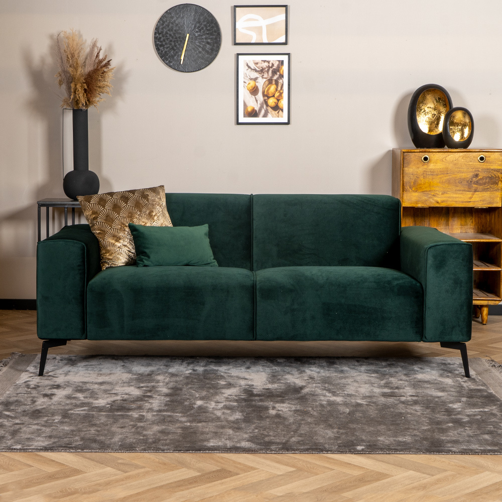 Velvet bank 2,5-zits Vegas groen | Livin24