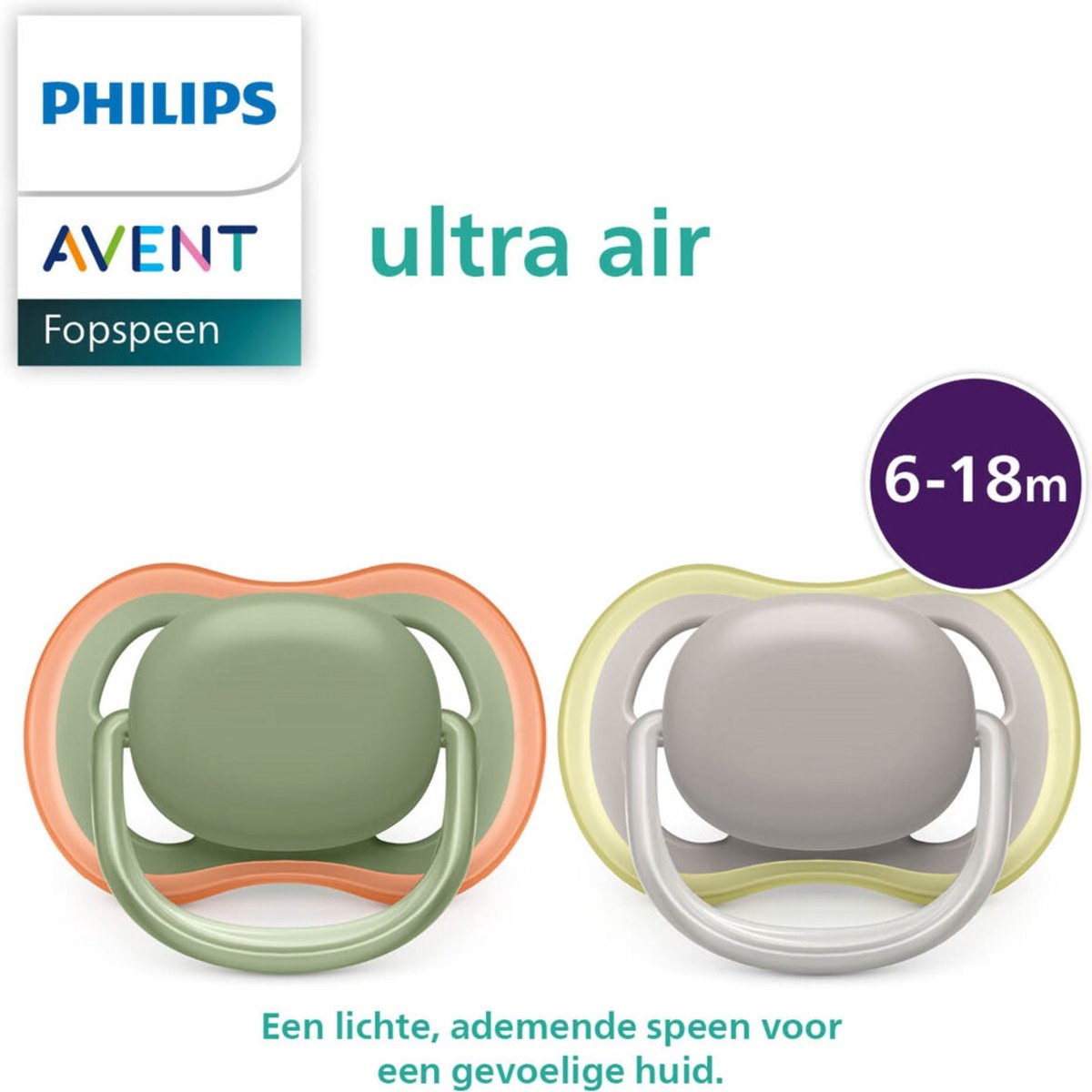 Philips Avent - Ultra Air - Fopspeen - 6/18 maanden -2 stuks-SCF085/20 ...