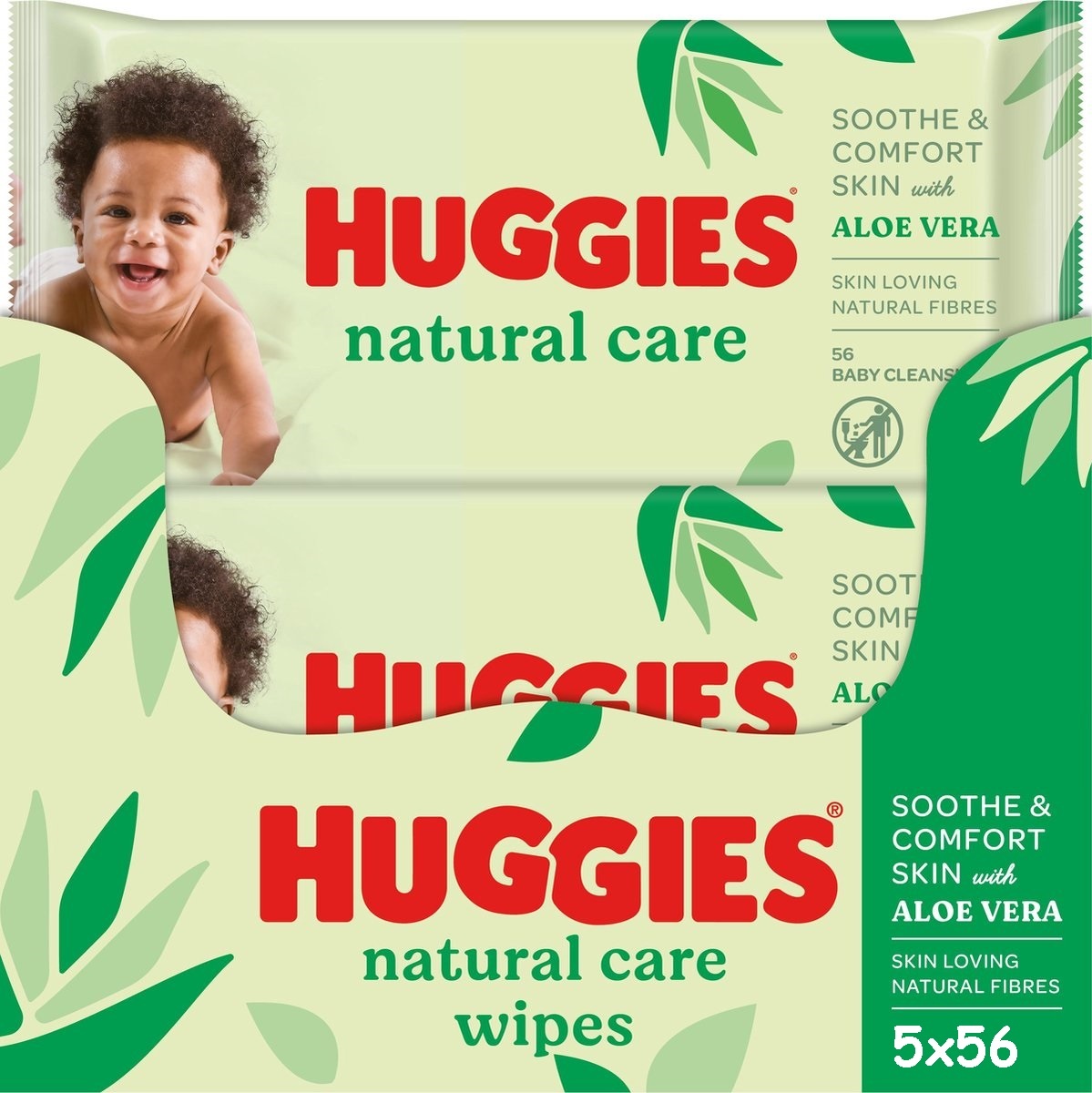 Huggies - Natural Care - Billendoekjes - 280 babydoekjes - 5 x 56 ...