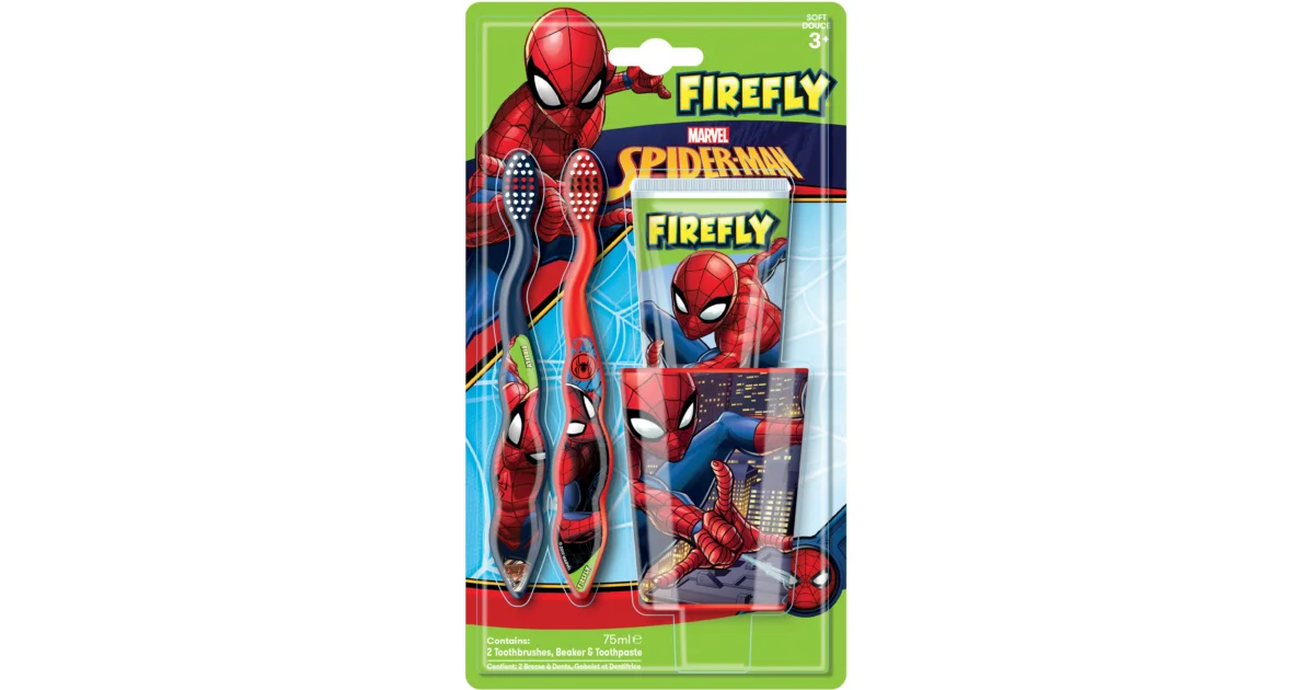 Spiderman - Marvel Firefly - Tandenpoets Set - Babydrogist.nl