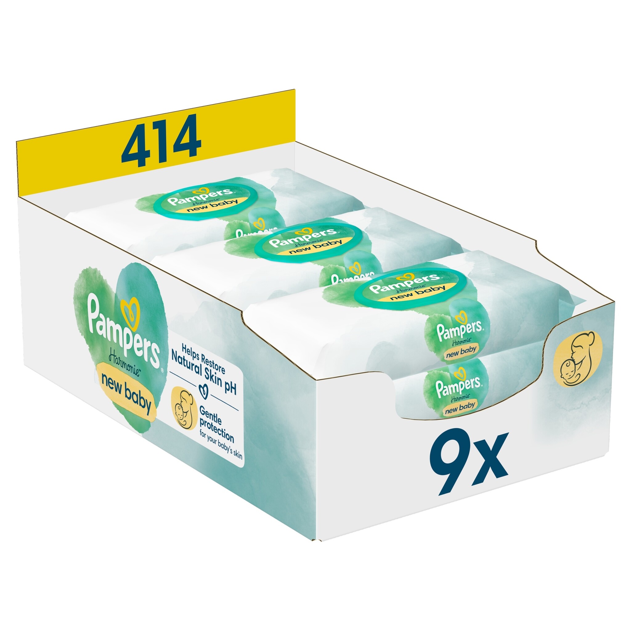 Pampers - Harmonie New Baby - Billendoekjes - 414 doekjes - 9 x 46 ...