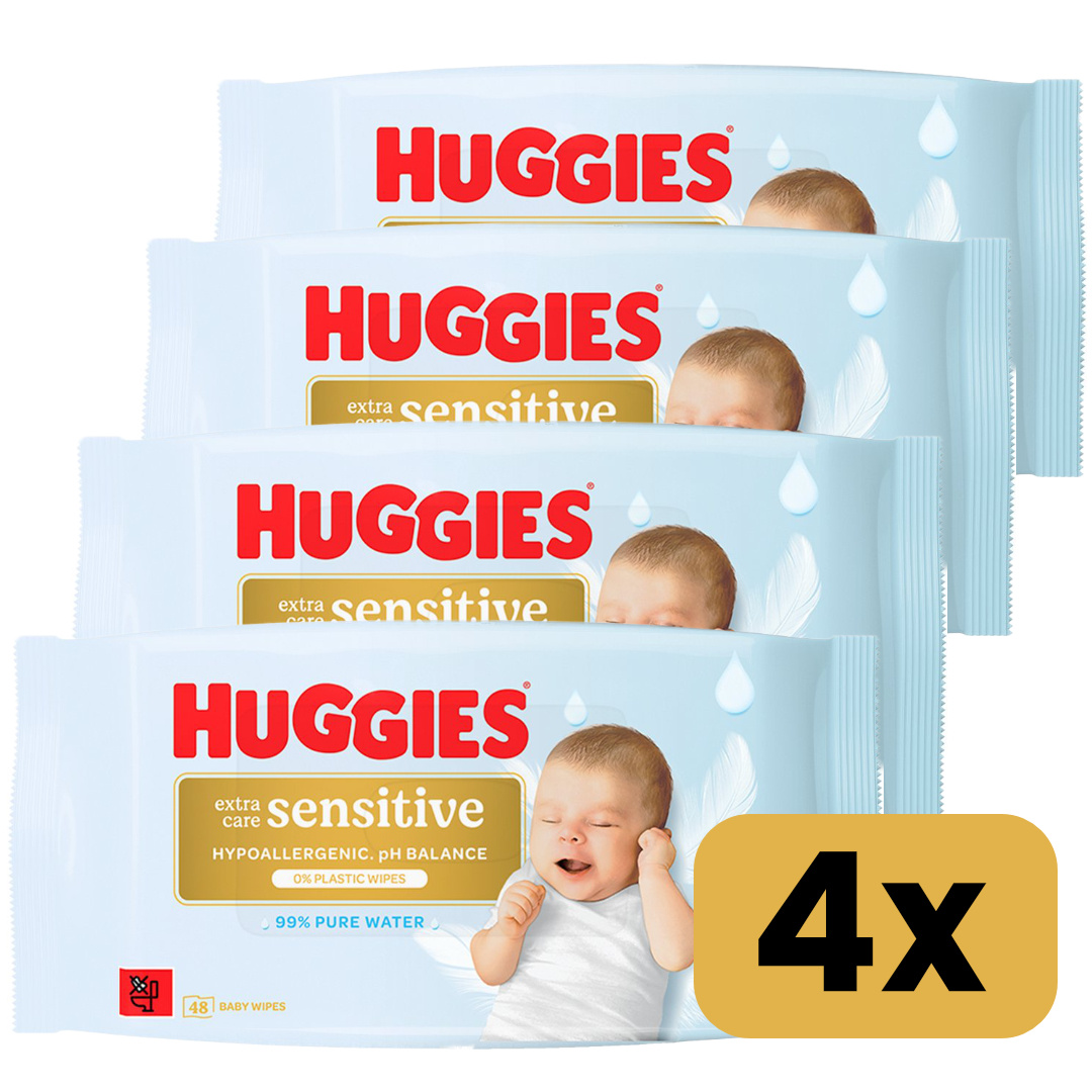 Huggies - Extra Care Sensitive - Billendoekjes - 192 babydoekjes - 4 x ...