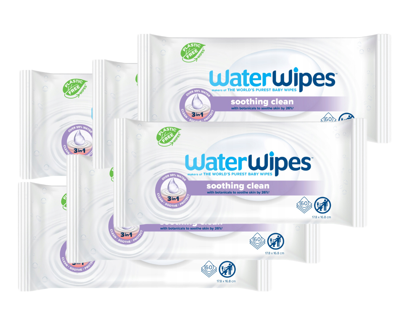 Waterwipes Soothing Clean Billendoekjes - 6 Pack - 360 doekjes ...