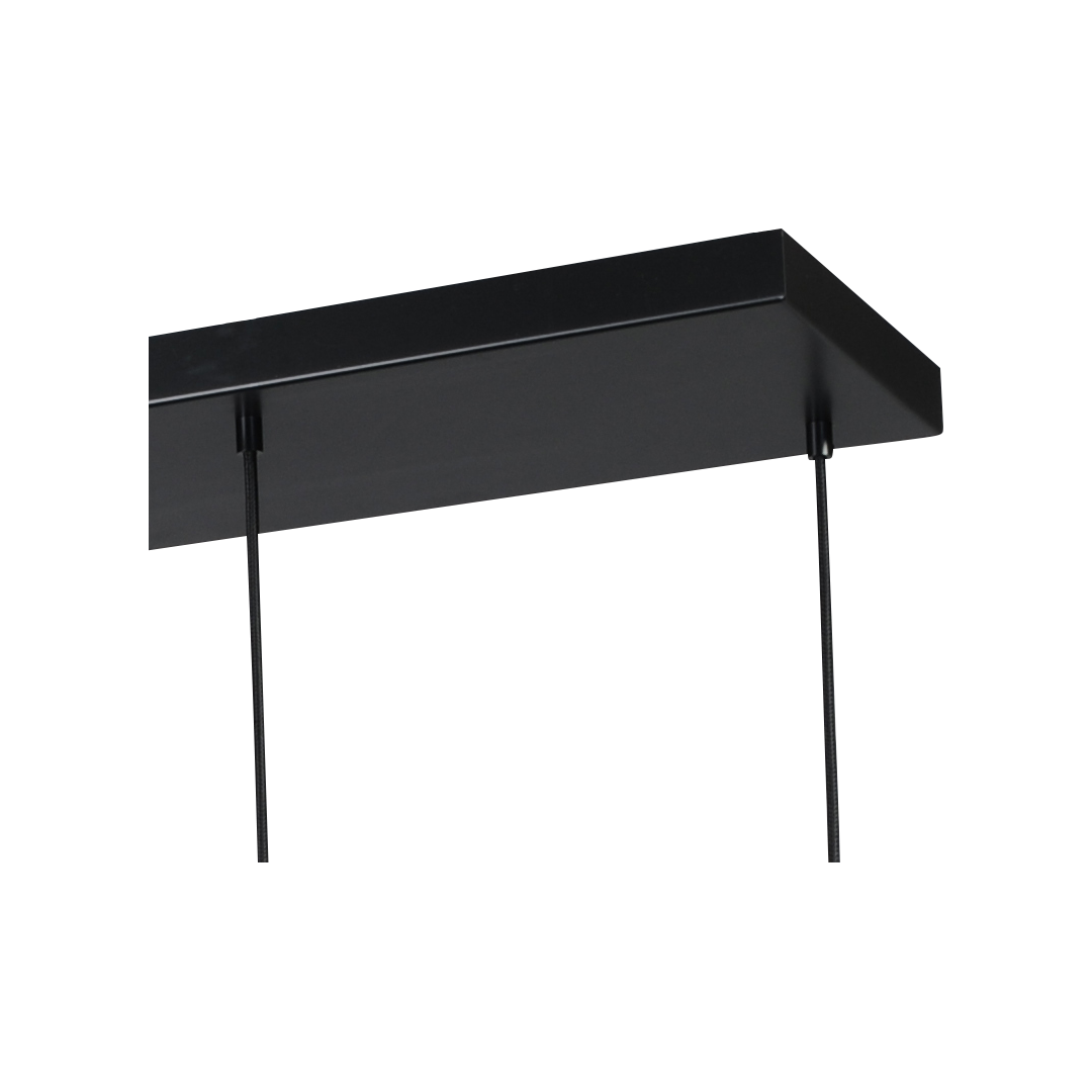 Hanglamp Baloton 6lichts mat zwart op balk • Van den Heuvel Verlichting