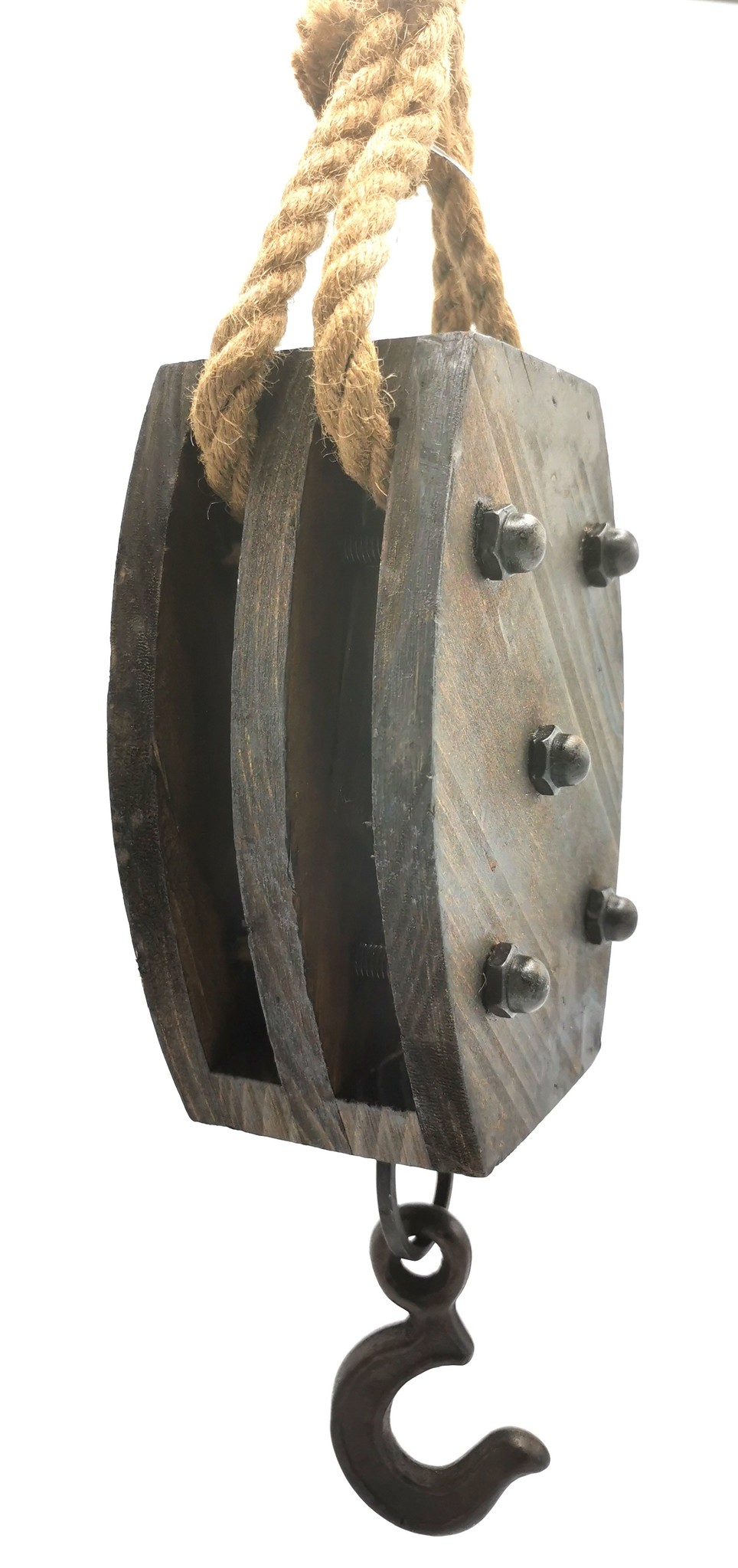 Wooden Pulley Block with Iron Screws | Boutique Trukado - Boutique Trukado