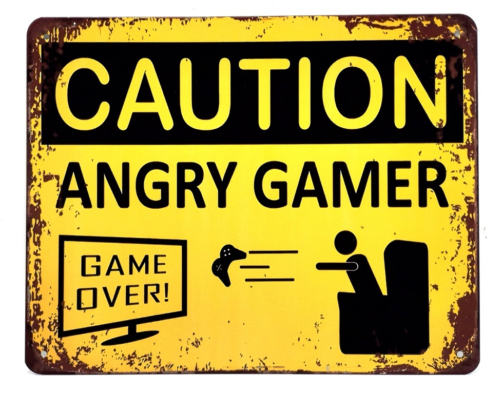 Angry Gamer metal plaque | Boutique Trukado - Boutique Trukado