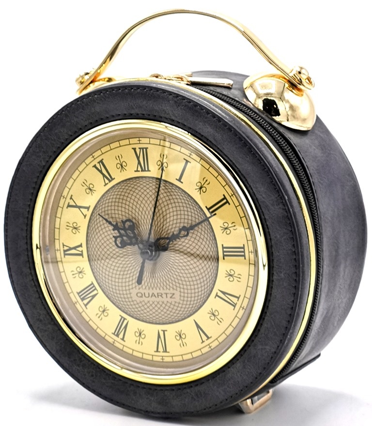 Clock Handbag-shoulder bag with Working Clock grey | Boutique Trukado ...