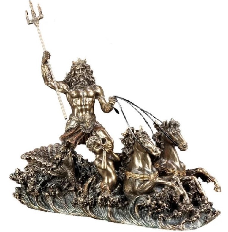 Poseidon with Chariot and Hippocampus statue | Boutique Trukado - Bags ...