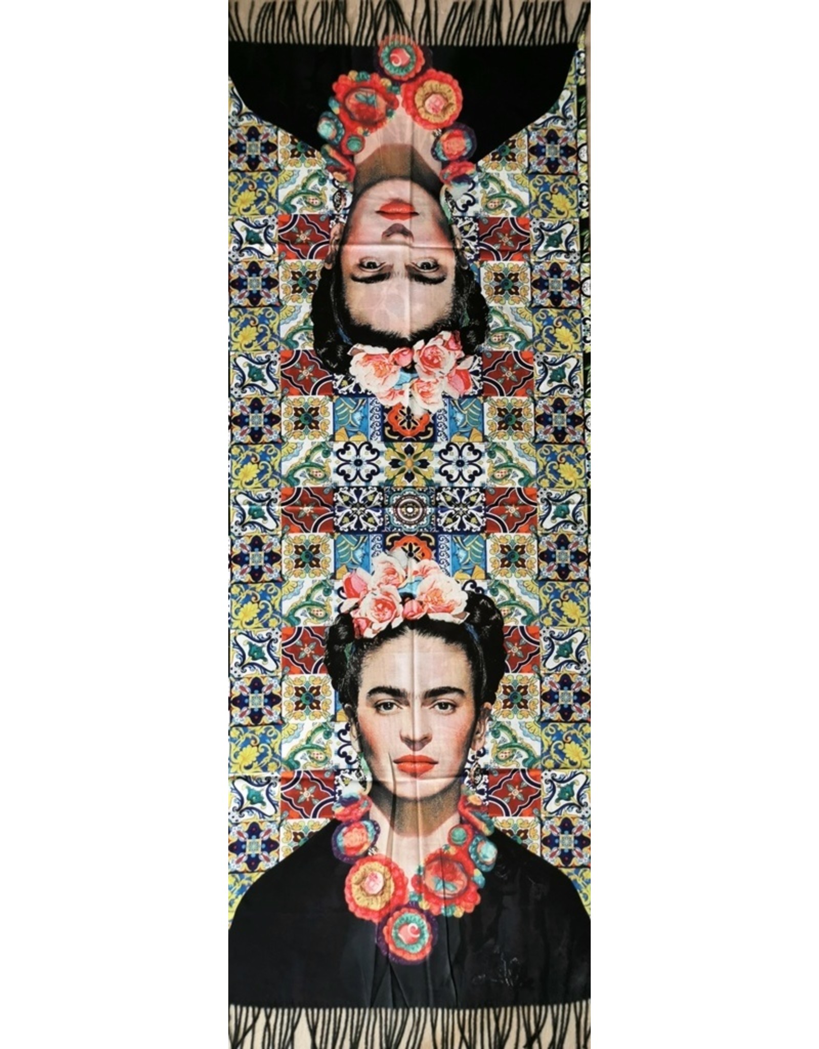 Frida Kahlo Mexican ornament Scarf-Wrap 180x70cm | Boutique Trukado ...