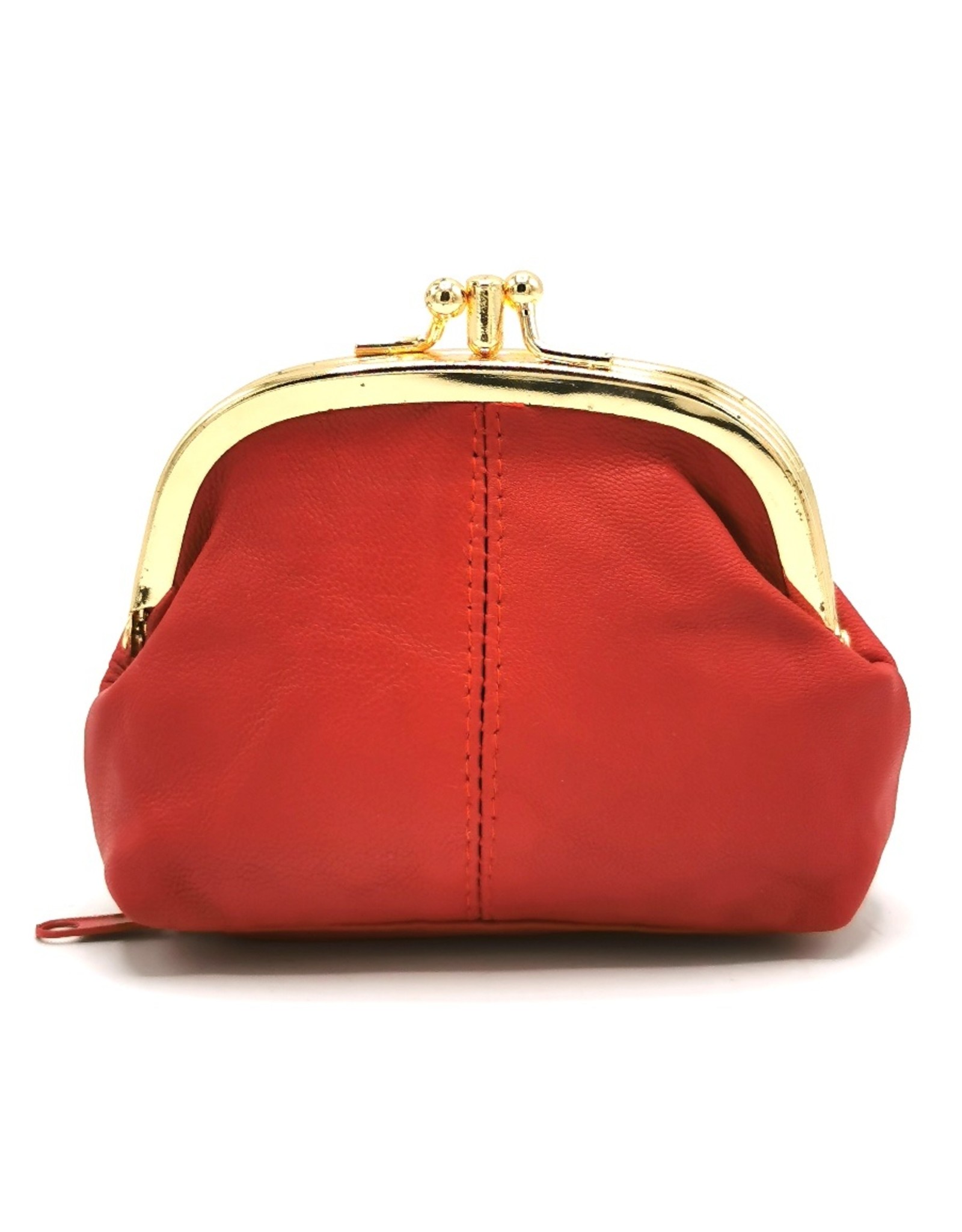 Beugelportemonnee Rood echt leer | Boutique Trukado - Tassenboetiek Trukado