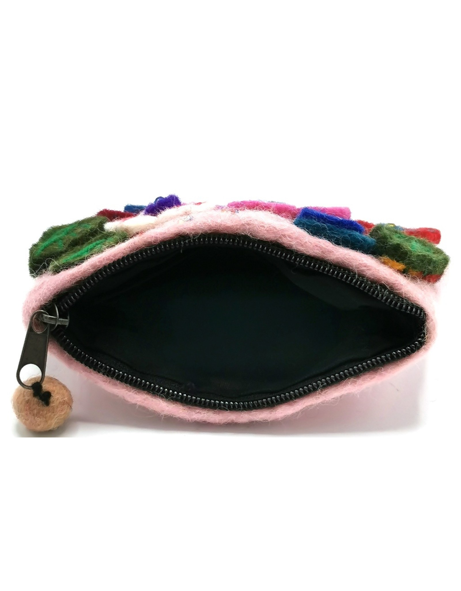 Felt wallet "Flowers" pink | Boutique Trukado - Boutique Trukado