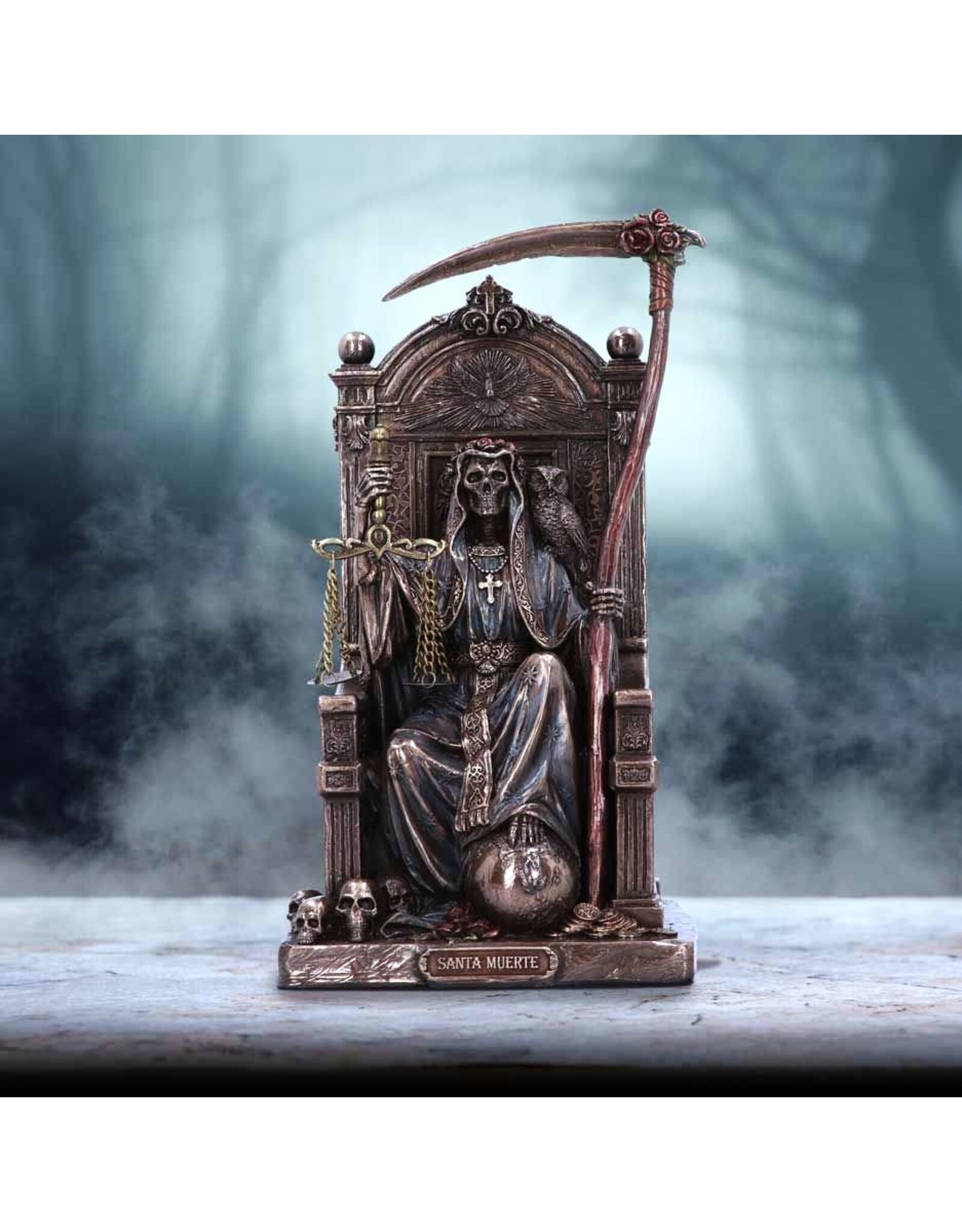 Santa Muerte sitting on Throne Veronese Design | Boutique Trukado ...