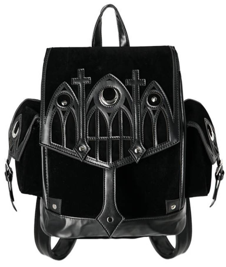 Gothic Cathedral Backpack Black Velvet Restyle | Boutique Trukado ...