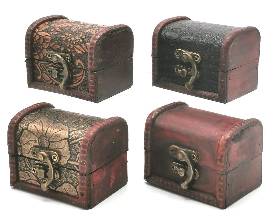 Wooden Mini Treasure chests set of 4 | Boutique Trukado - Boutique Trukado