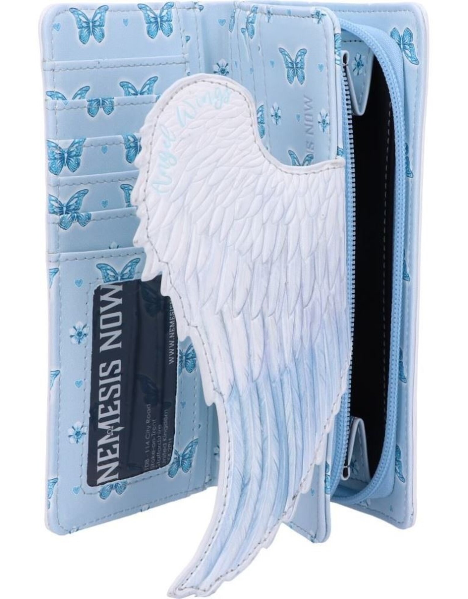 White Angel Wings Embossed Purse Nemesis Now | Boutique Trukado - Bags ...