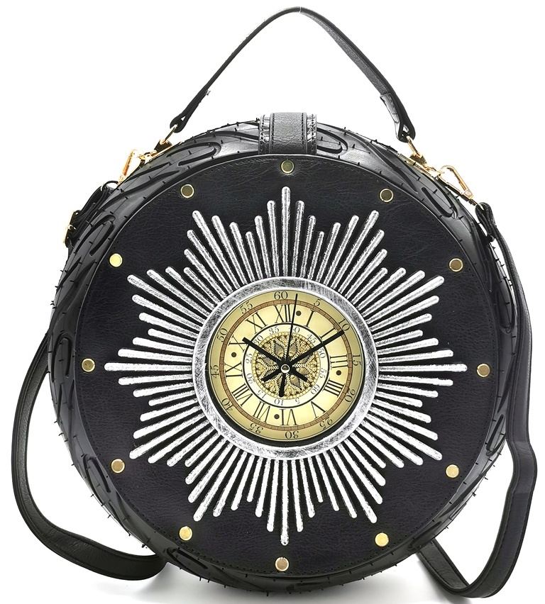 Clock bag with Working Clock Raceband Black (large) | Boutique Trukado ...